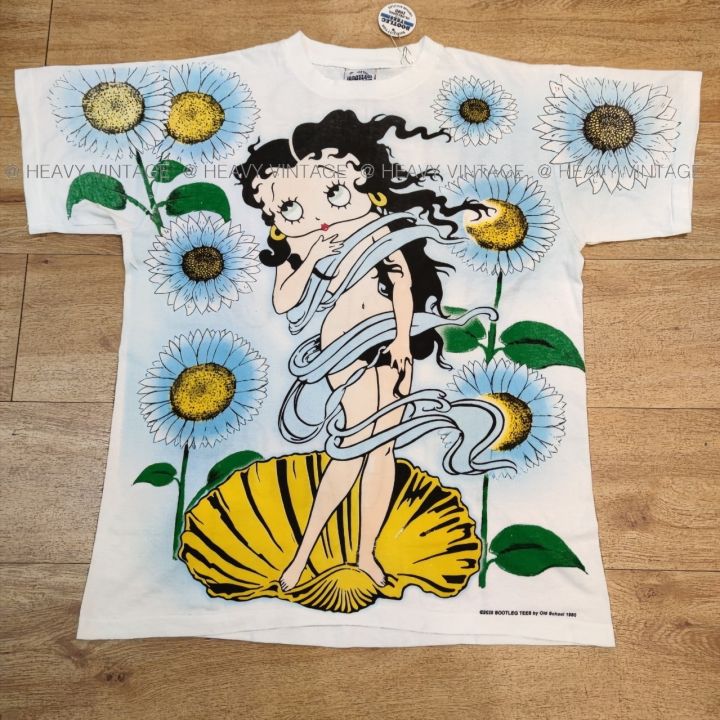 BETTY BOOP [BIRTH OF VENUS] OVERPRINT BOOTLEG เสื้อลายเบ็ตตี้ งานบูทเลท ...