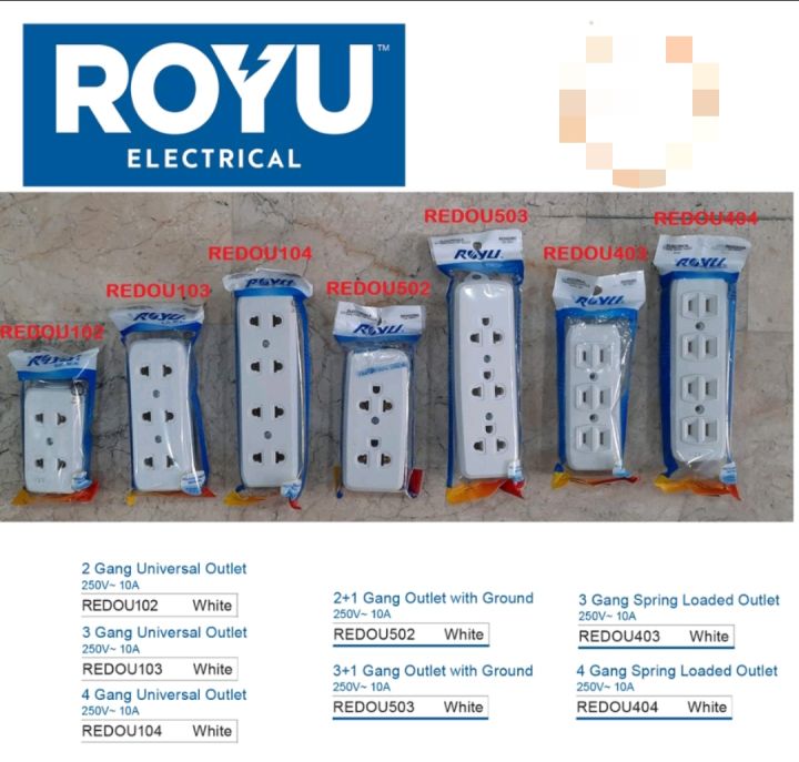 per pc heavy duty royu surface type outlets available | Lazada PH