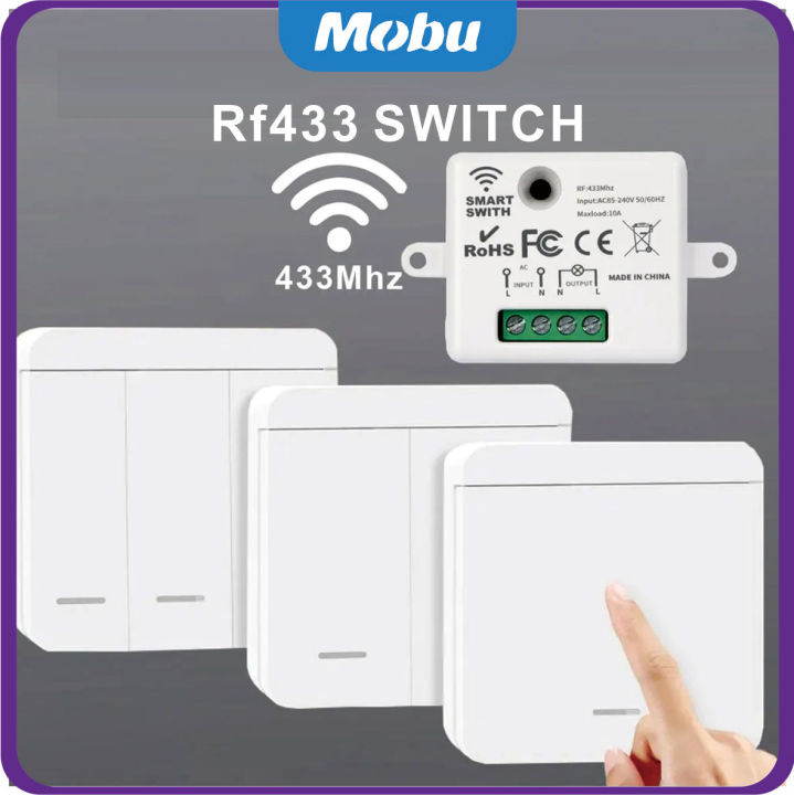 86 Wireless Smart RF 433Mhz 100-220V Wall Panel with Remote Control ...