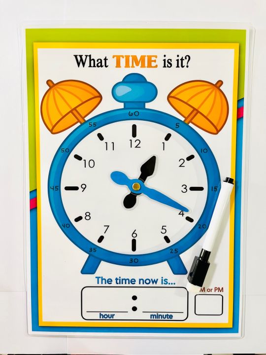 CLOCK Telling time with movable hands Laminated A4 size with free ...