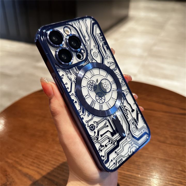 CrashStar MagSafe Circuit Board Transparent Soft Phone Case With Lens ...