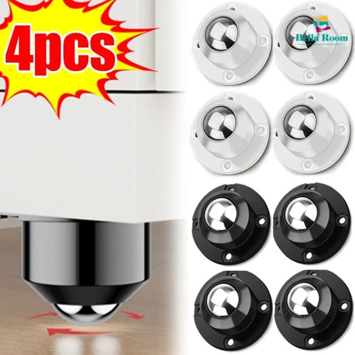 4Pcs Self-adhesive Cabinet Caster Universal 360° Rotating Roller ...
