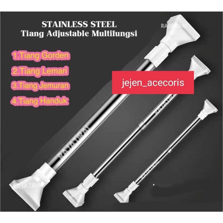 TIANG pipa FLEKSIBEL 50CM-280CM tanpa paku /TIANG PIPA KAMAR MANDI ...