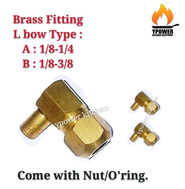 Brass L bow fitting/Come with nut&oring connection to copper tube use ...