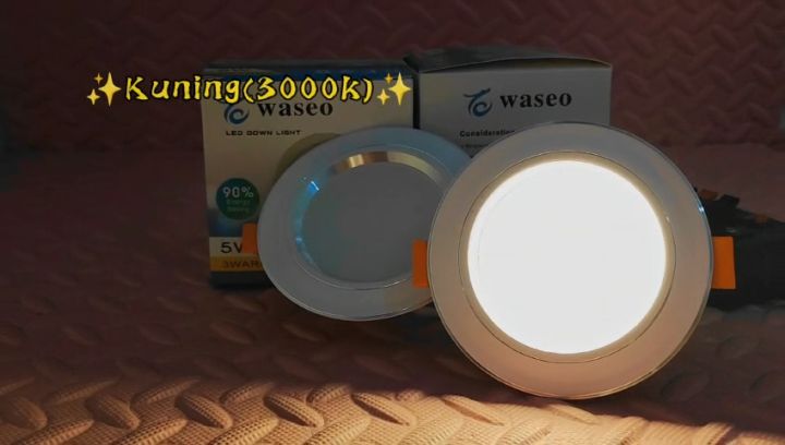 LAMPU DOWNLIGHT LED 5W GOLD/SILVER/ 3 WARNA PUITH+KUNING+WW PANEL LED ...