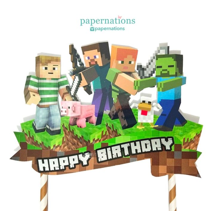 Minecraftt Happy Birthday Cake topper | Lazada PH