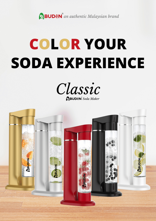 ABUDEN Soda Maker Red Cafe Sparkling Juice Machine Refillable CO2 Gas ...