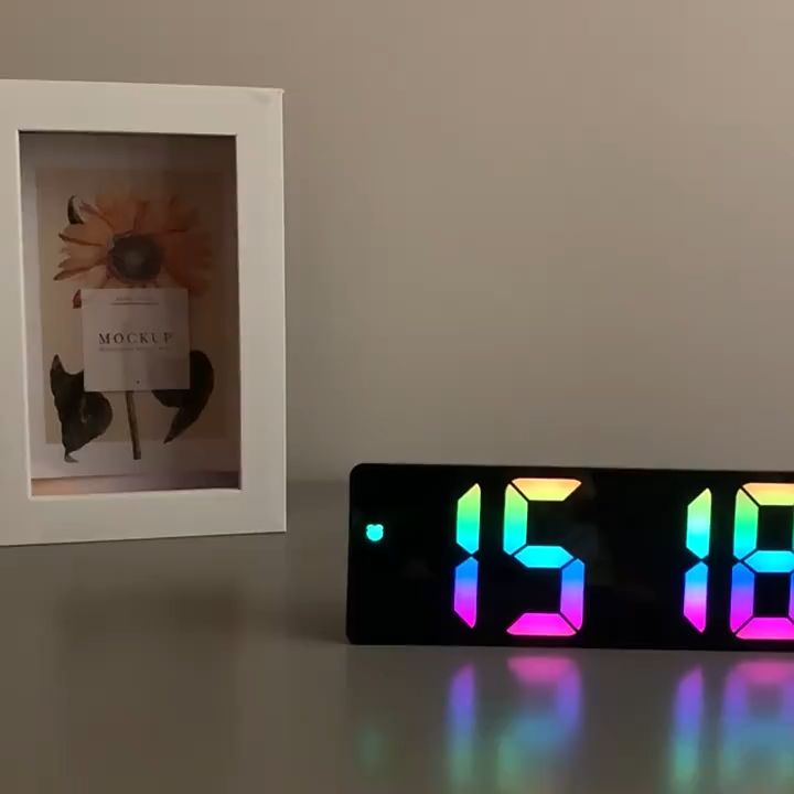 Nordic Digital Watch Color Fonts LED Alarm Clock for Bedroom Electronic ...