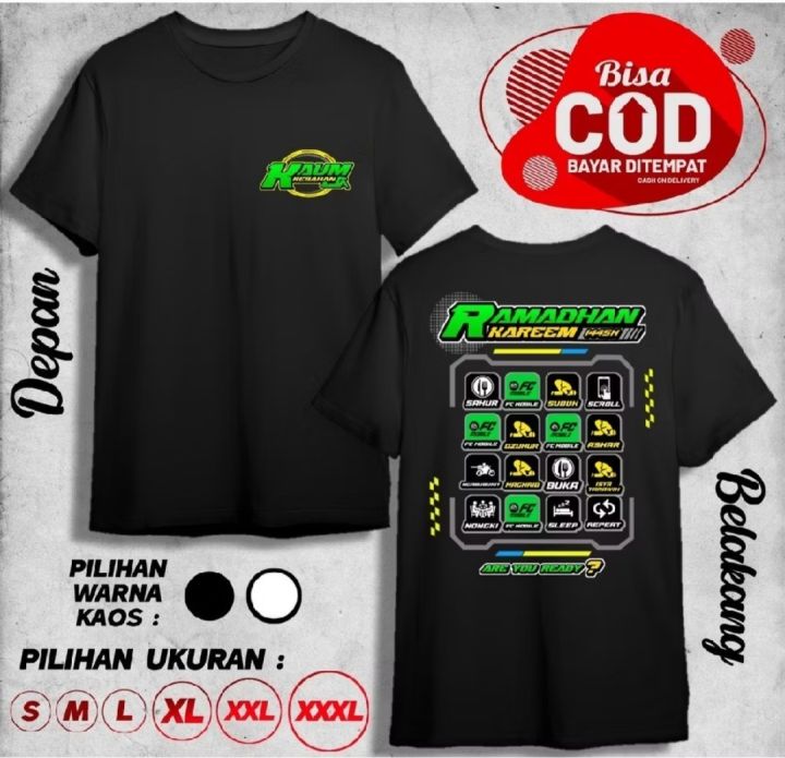 Kaos Custom Ramadhan Kareem Wash Corak Ijo - Desain Unik Racing, Nyaman ...