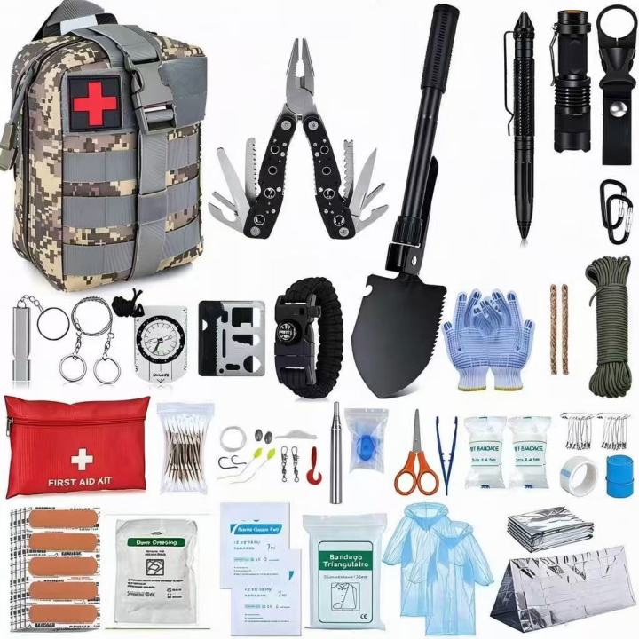 Portable Car Survival First Aid Kit Full Molle Outdoor Emergency Trauma ...
