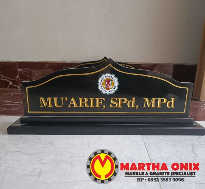 PAPAN NAMA MEJA MARMER HITAM, NAME TAG MEJA KANTOR MARMER | Lazada ...