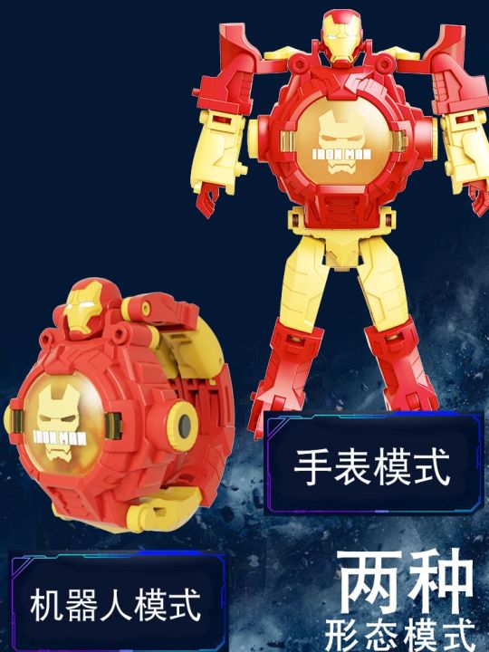 Spiderman Transforming Projection Watch Electronic Robot Hero Children ...