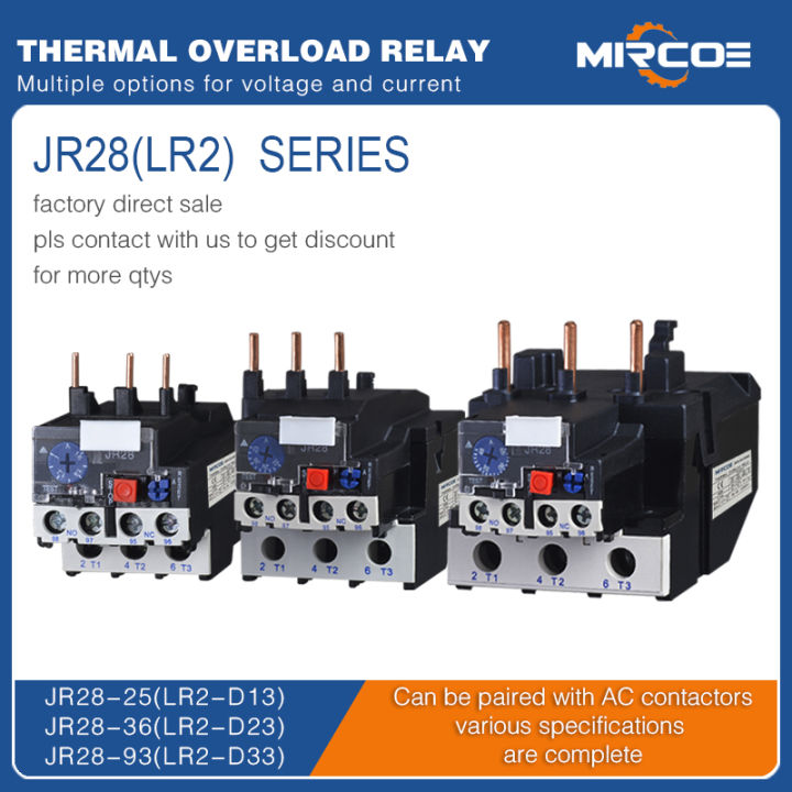 Thermal Overload Relay JR28(LR2-D) for AC Contactor CJX2(LC1-D) LR2-D13(1-1.6A) (2.5-4A) (4-6A ...