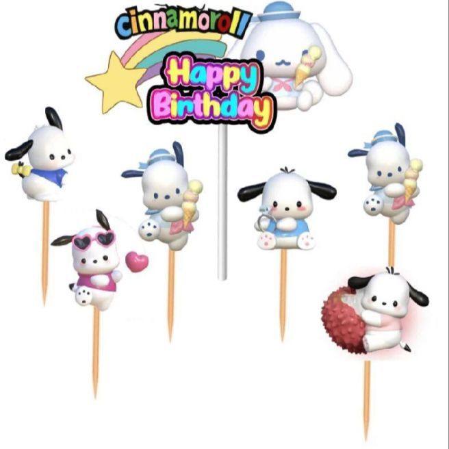 cake topper cinnamoroll / lotso / shimmer shine / larva / sonic ...
