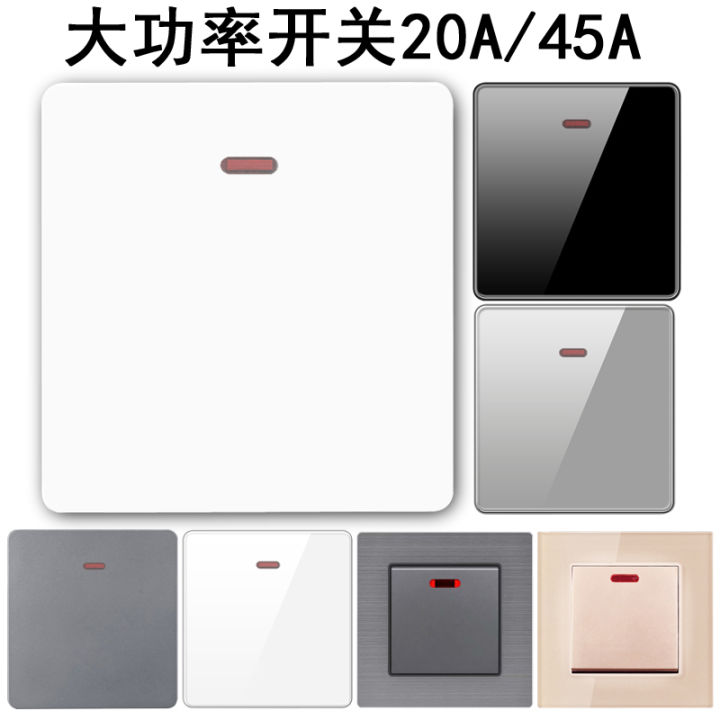 20A High Power Switch Cold Air Water Heater Tempered Glass Wall Switch ...