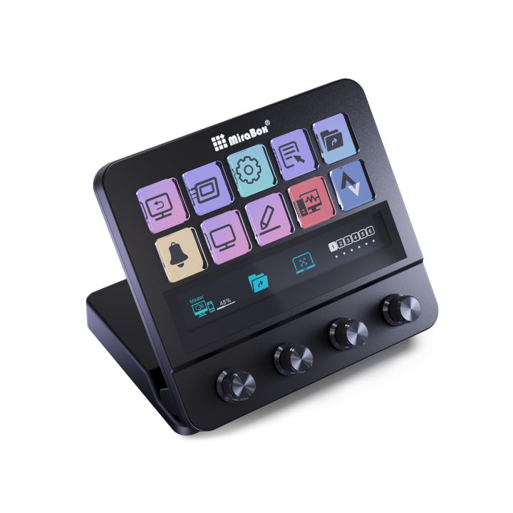 MBox N4 Stream Deck With Knob Mirabox StreamDeck LCD Button Live ...