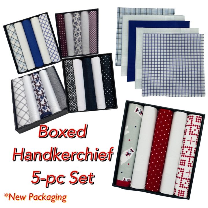 Cotton Handkerchief Set Box, Cotton Handkerchiefs for Men and Women ...