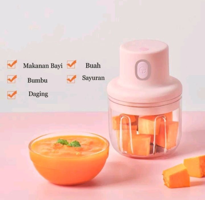 Blender Mini Pink Portabel Elektrik Tanpa Kabel / Mini Coper 250ml ...