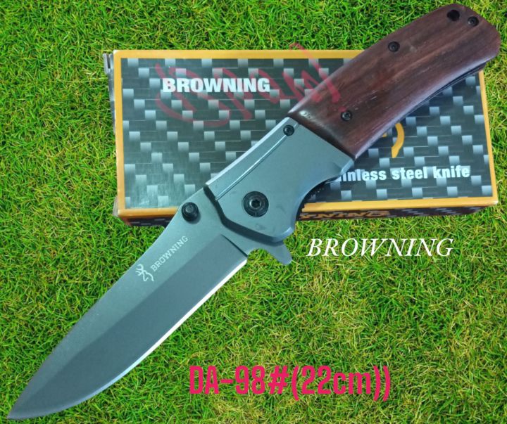 มีดพบแบบพกพามีดอเนกประสงค์มีดพับด้ามไม้ใบทูโทนมีดพับ/BROWNING-/DA-98 ...