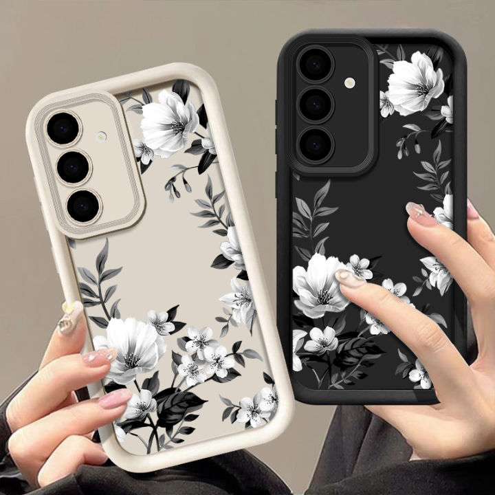 Flowers Patterned Soft Case For Samsung Galaxy A56 A16 A15 A55 A54 A25 A35 A53 5G S24 FE S25 S24 ...
