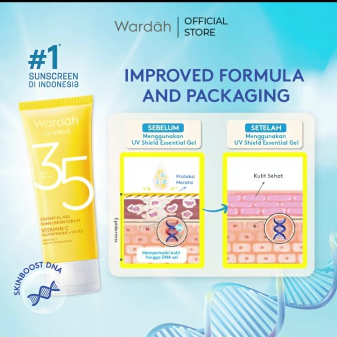 Wardah Uv Shield Essent Sunscren Gel Spf 35 Pa+++ 40 ml | Wardah Uv ...