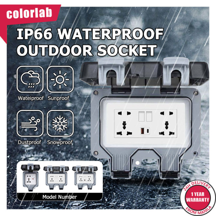 Colorlab IP66 Outdoor Socket Waterproof Switch Socket Power Socket ...