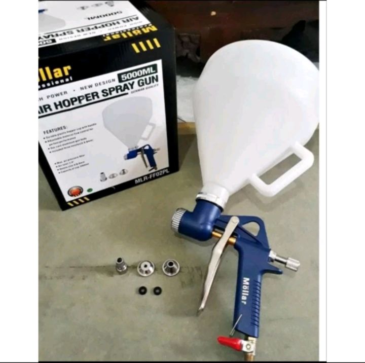 Spraygun Hopper Plastik MOLLAR FF02PL Spray Cement Gun Texture 3 Nozel ...