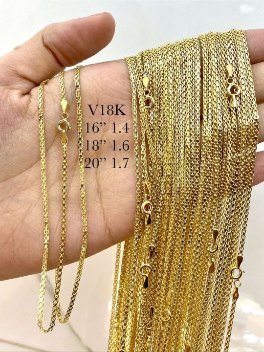 18K SAUDI GOLD CHAIN NECKLACE 16 to 20 INCHES | Lazada PH