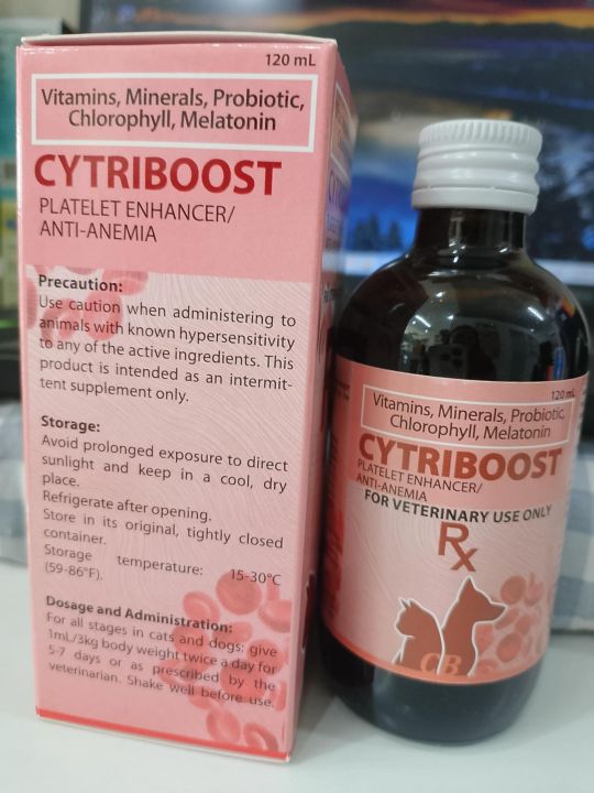 CYTRIBOOST 120ML + SYRINGE for Dog & Cat (PLATELET ENHANCER/ANTI ANEMIA ...
