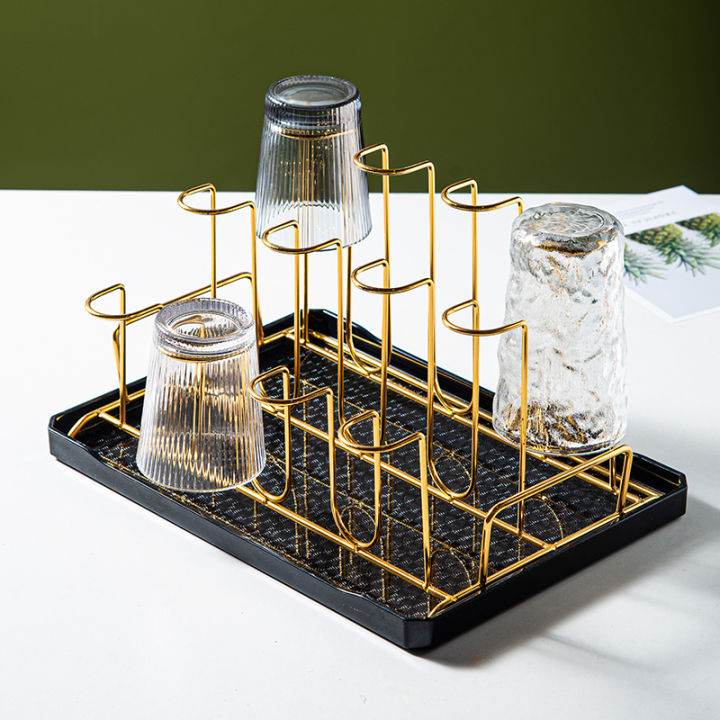 Stainless Steel Glass Cup Holder Wall Mounted Drainage Storage Rack for ...