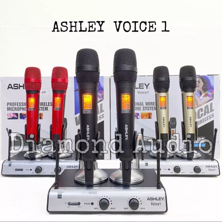 Mic Wireless ASHLEY Voice 1 Black Uhf Original Microphone Ashley Voice1 ...