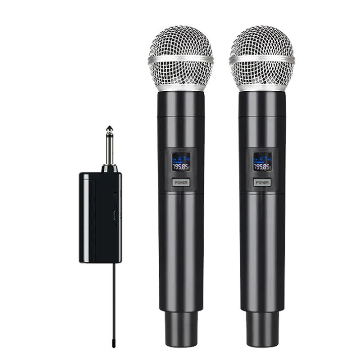 Wireless Microphone Rechargeable UHF Mike Dynamic Mic Work range 50 M ...