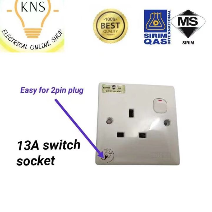 SIRIM 13A 3 PIN SWITCH SOCKET OUTLET | Lazada