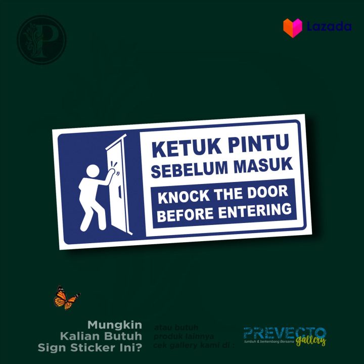 Sign Sticker Ketuk Pintu Sebelum Masuk | Lazada Indonesia