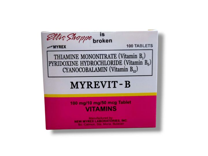Myrevit-B Vitamin B 100mg/10mg/50mcg 100 Tablets | Lazada PH