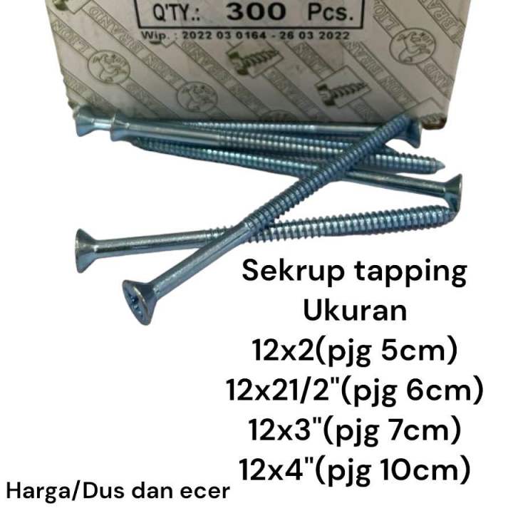 HARGA /DUS F+AB TAPPING SEKRUP KAYU 12X2 5cm 12x21/2 6cm 12X3 7cm 12X4 ...