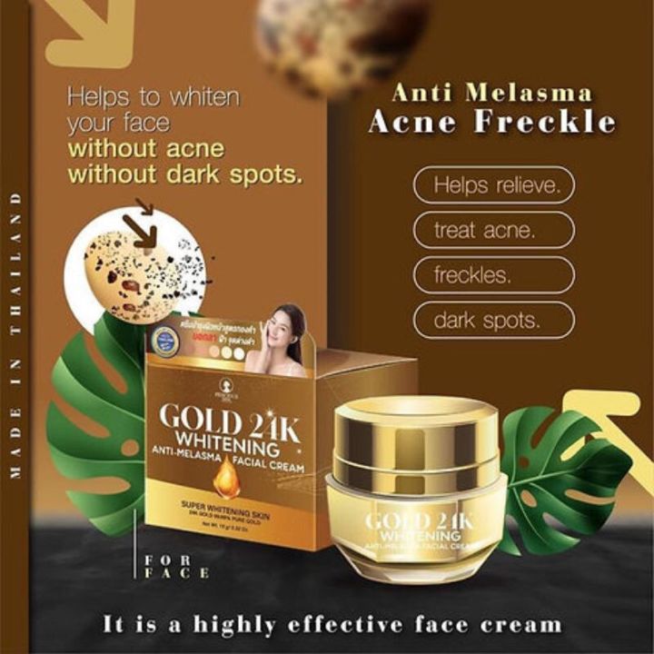 GOLD 24K WHITENING ANTI-MELASMA FACIAL CREAM BY PRECIOUS SKIN THAILAND ...
