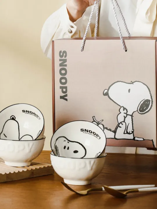Snoopy Ceramic Dining Set Personalized Home Use 2025 New Rice Bowl ...