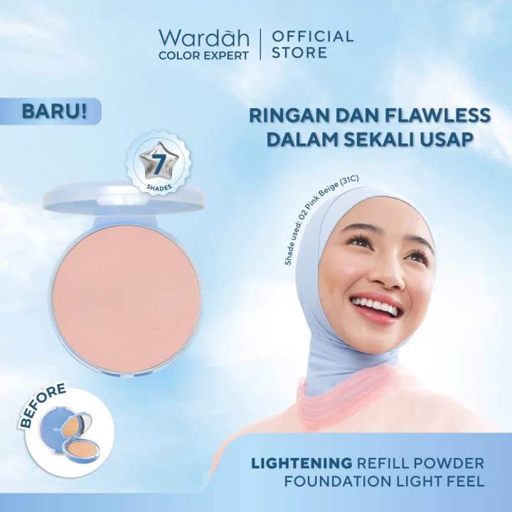 Wardah Refill Lightening Powder Foundation Light Feel 12gr | Lazada ...