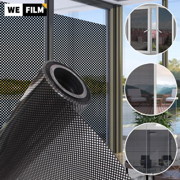 WEFILM Sunshade Sticker Perforated Mesh Sunshade Anti-UV Window Film ...