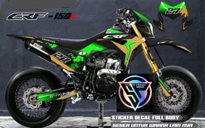 decal crf 150 l full body warna hijau stabilo | Lazada Indonesia
