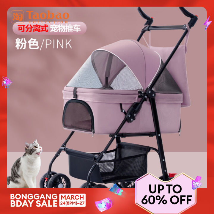 Pet Stroller Dog Transport Cat Teddy Trolley Small and Medium-Sized ...