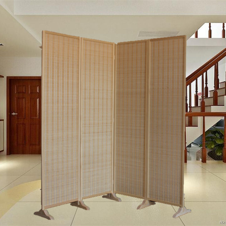 Chinese Style Folding Screen Partition Bamboo Wicker Solid Wood ...