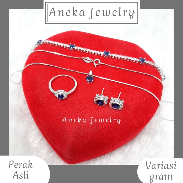 Gelang Permata Biru, Perak Asli 925 | Lazada Indonesia