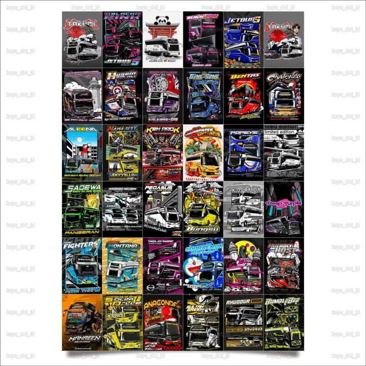 Stiker Bus Basuri isi 36 pcs dan 45pcs, Stiker Bus Mania, Sticker Bus ...