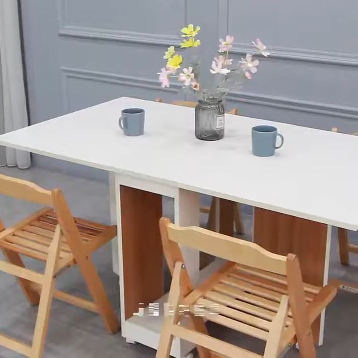 SG🥇Ready Stock🥇🥇 Smart Foldable Dining Table Set With Chairs or Stools ...