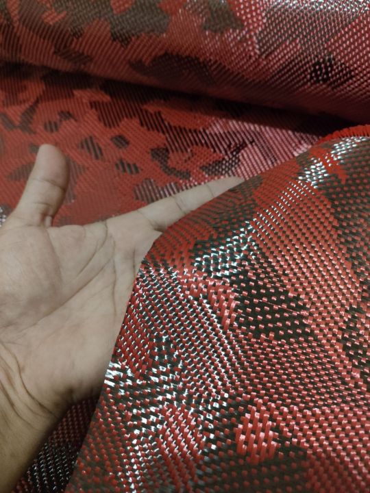 Carbon Fiber Kevlar Fabric Camou Red Black 220 gsm 100 cm wide | Lazada PH
