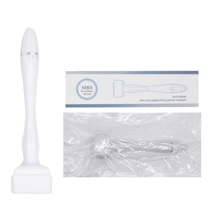 Beauty Derma Stamp Pen 140 Pins Titanium Microneedling Face Stamp Beard ...