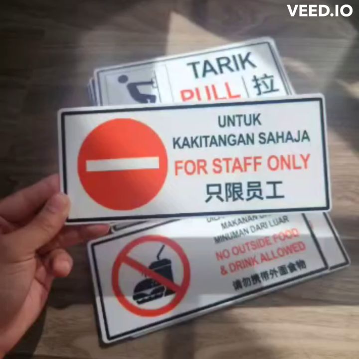 Acrylic signage | Signage and warning signs daily use | Papan Tanda ...