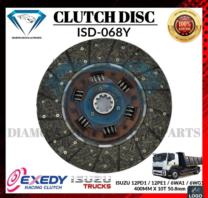 EXEDY CLUTCH DISC ISUZU 12PD1 / 12PE1 / 6WA1 / 6WG1 400MM X 10T 50.8mm ...